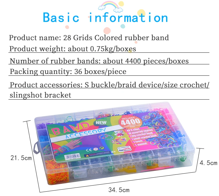 Diy Mini Cartoon Colorful Woven Rubber Band Small Box Set Children's ...