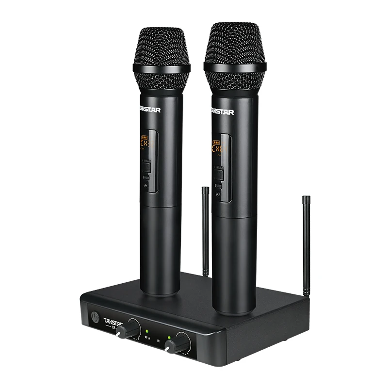 TAKSTAR X3HH UHF Wireless Microphone System, Dual UHF Metal Cordless ...