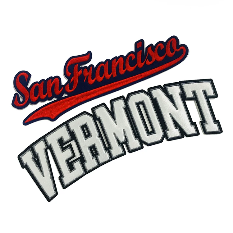 Custom Brand logo Clothing Cap Patch Iron on Letter Patches Embroidery ...