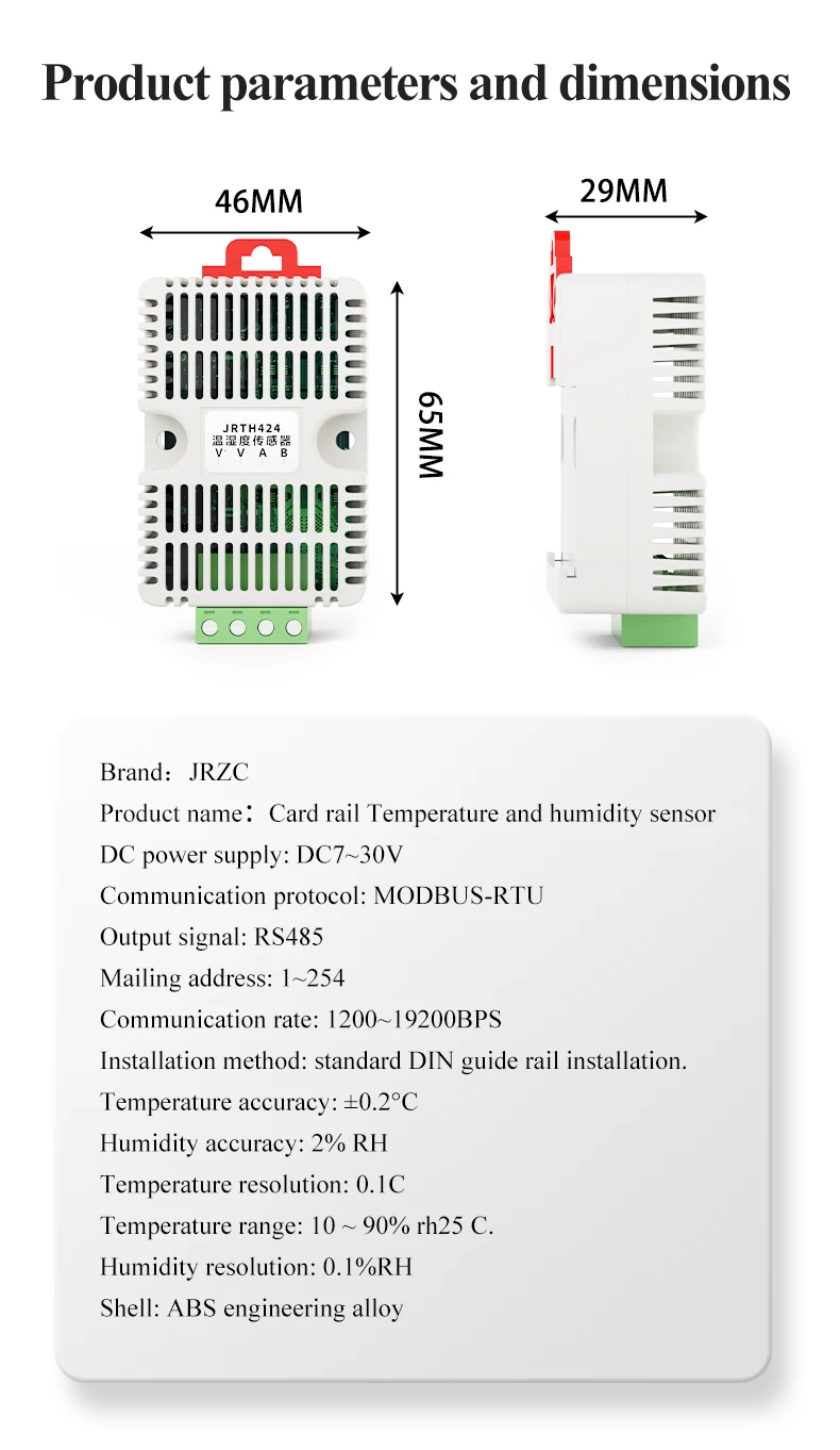 Rs485 Modbus Temperature Sensor Modbus Temperature Instruments For Greenhouse Ambient ...