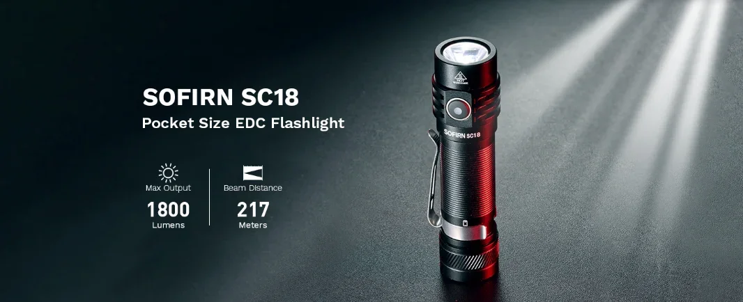 SOFIRN SC18 Rechargeable Flashlight - 1800lumen Brightness