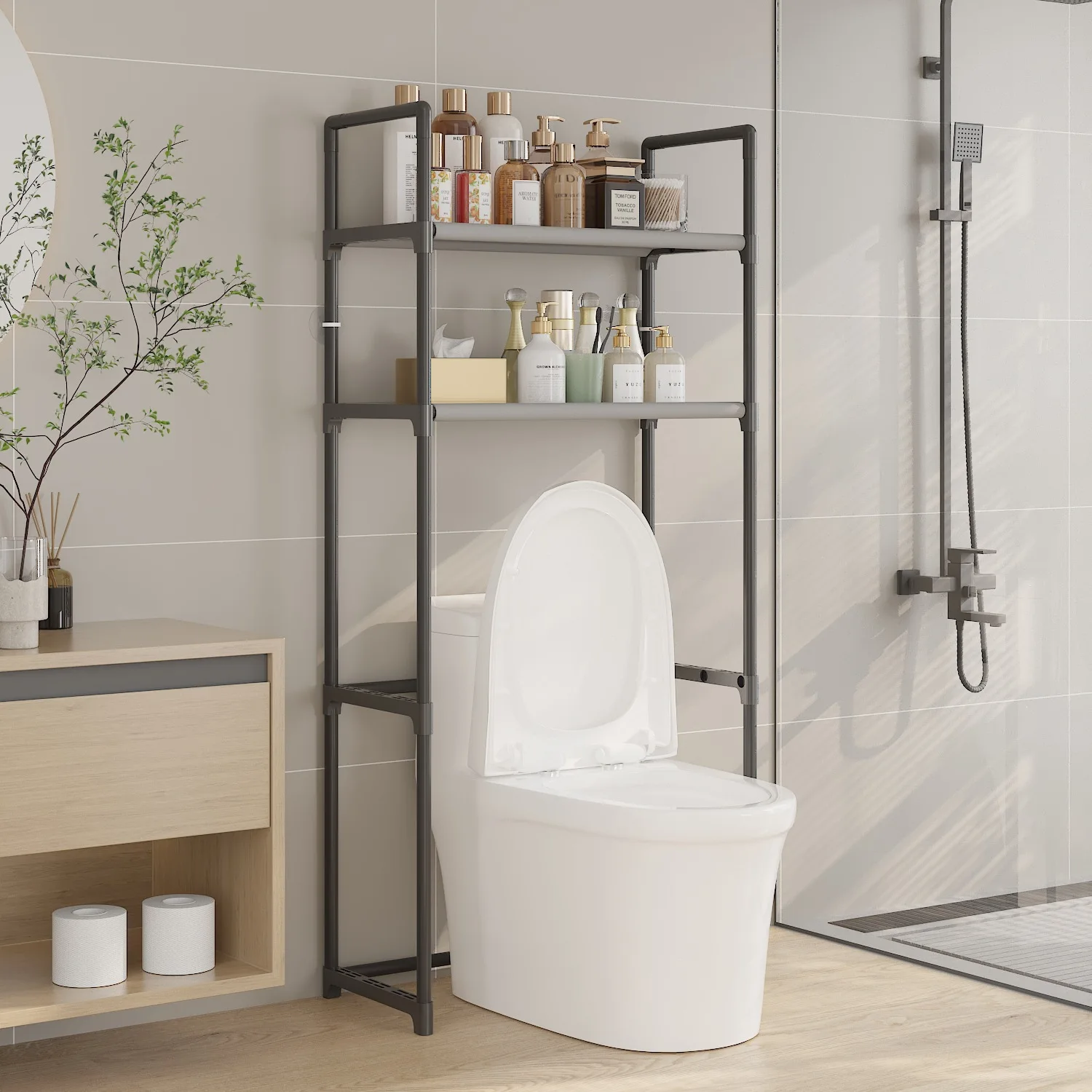 Overhead Toilet Storage Shelf - Efficient Bathroom Organizer