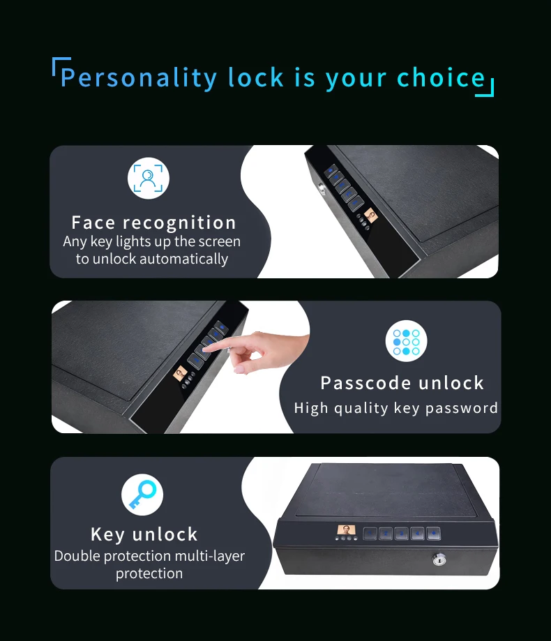 Biometric Vault Security Fingerprint Keyboard Manual Lock Money Safe ...