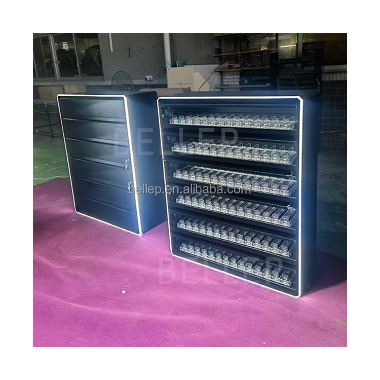 Lockable Metal Cigarette Cabinet with LED Light - Modern Design