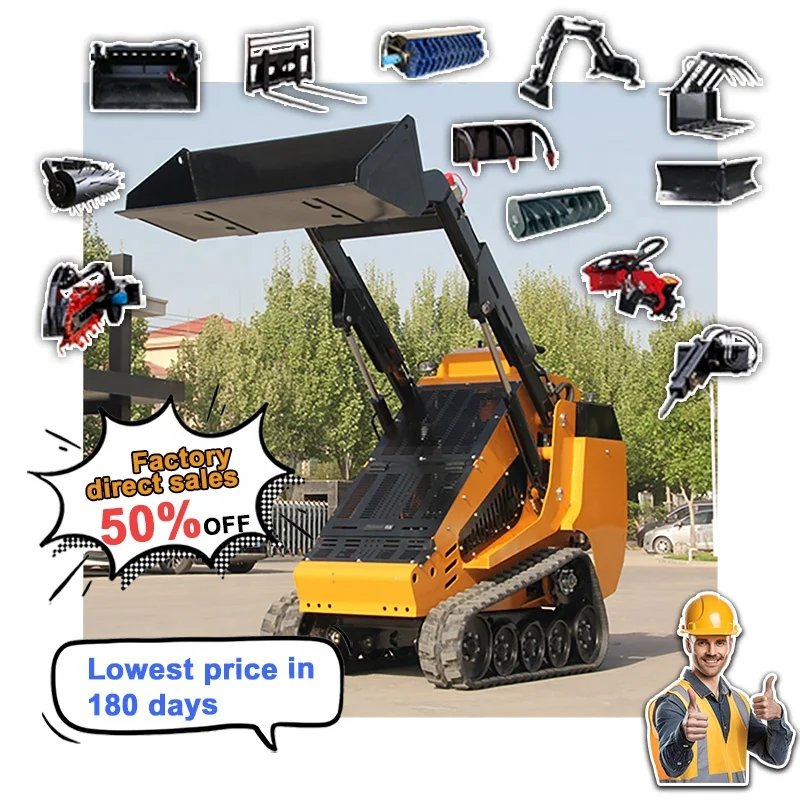 NEW CE Epa Engine Diesel Minicargador Skidsteer Mini Wheel Crawler Loader Earth-moving Machinery ...
