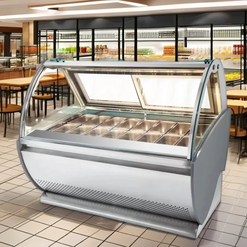 Open Top Self-Service Ice Cream Freezer Ideal for Buffets and ...