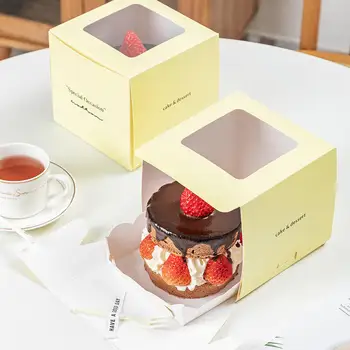 Hot Sale Custom Luxury Cake Box Luxury Palace Style Yellow Color ...