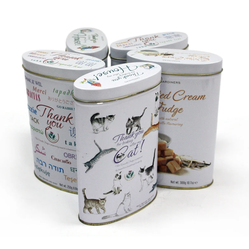 Oval Shape Pet Foods Packing Tin Box Cat Food Packing Metal Tin Case ...