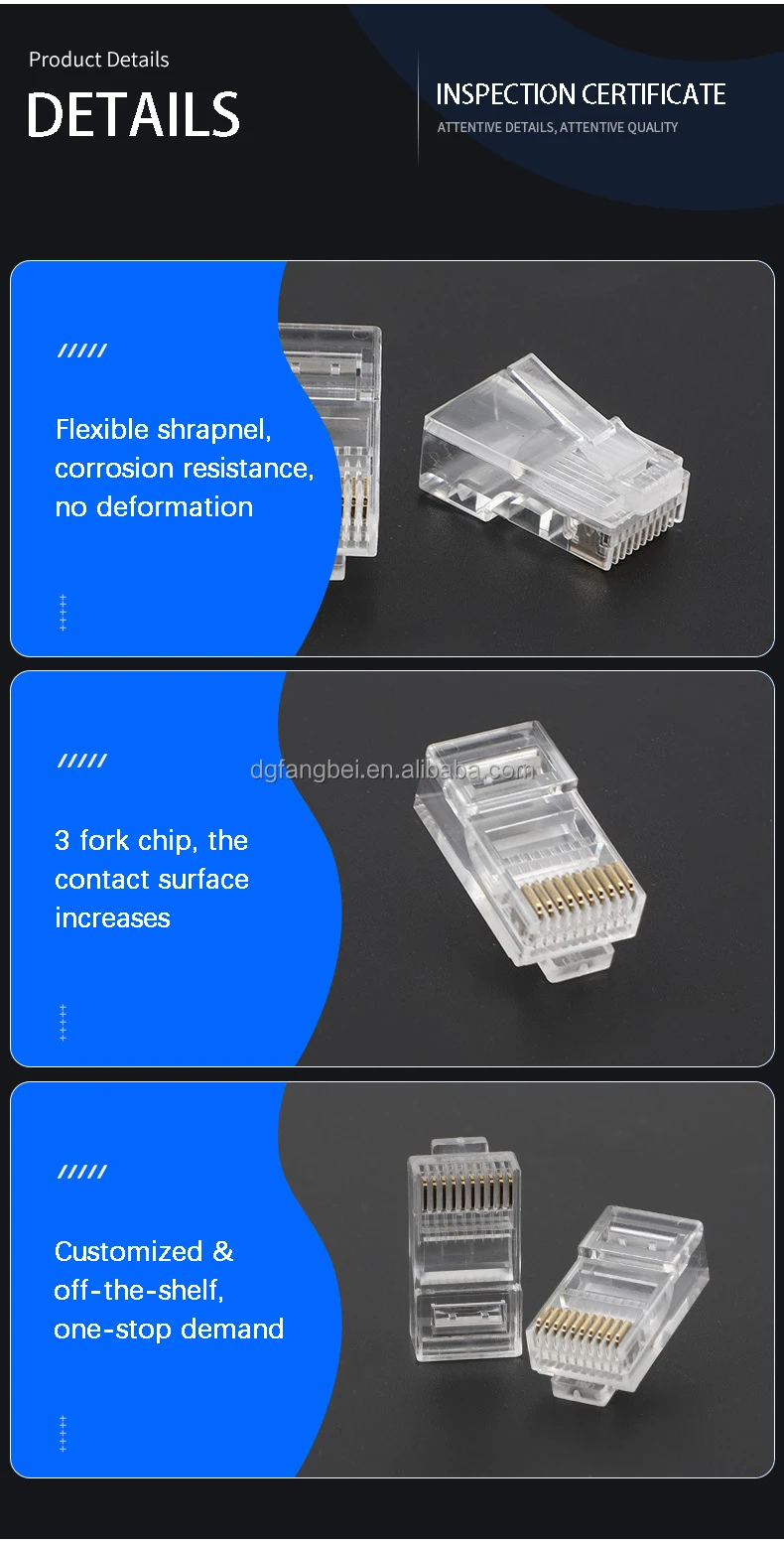 Rg45 Cable Plug Rj50 Conector Rj 45 Male Plug Cat 23awg 10 Pin Female ...