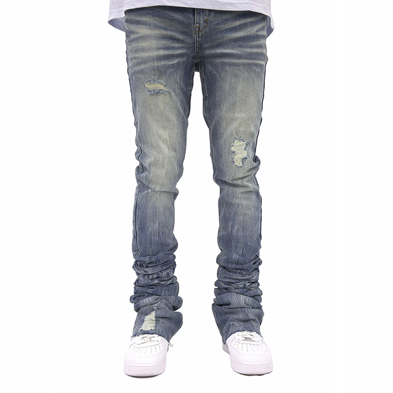 Custom Stacked Jeans Men Trousers Denim Good Quality Wholesale Men ...