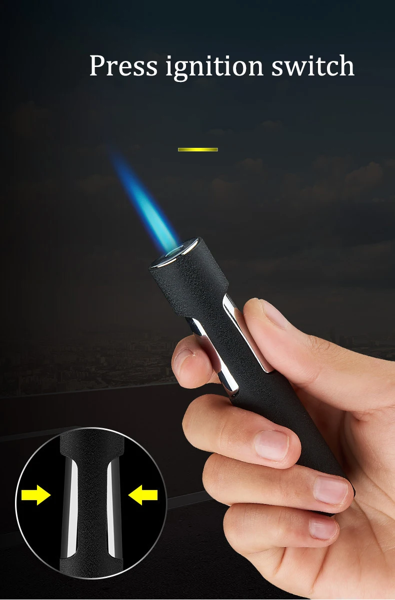 Wholesale Windproof Blue Jet Flame Pen Lighter Custom Logo/refillable ...