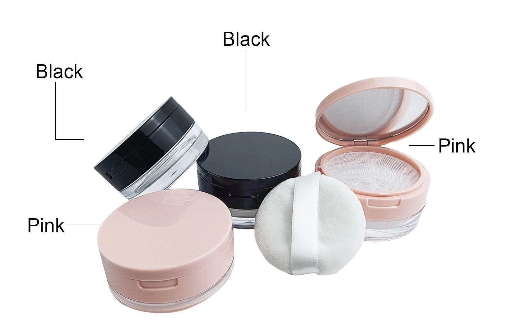 10g 20g Black & Pink Empty Luxury Small Acrylic Powder Cosmetic Plastic ...