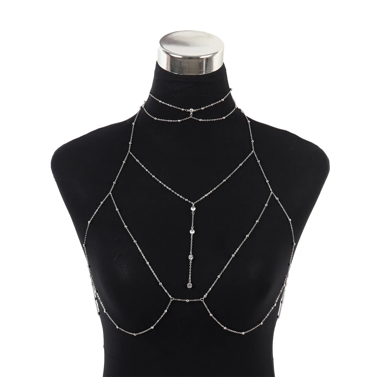 Lateefah Hot Girl Sexy Body Chain Necklace Flash Diamond Pendant Tassel