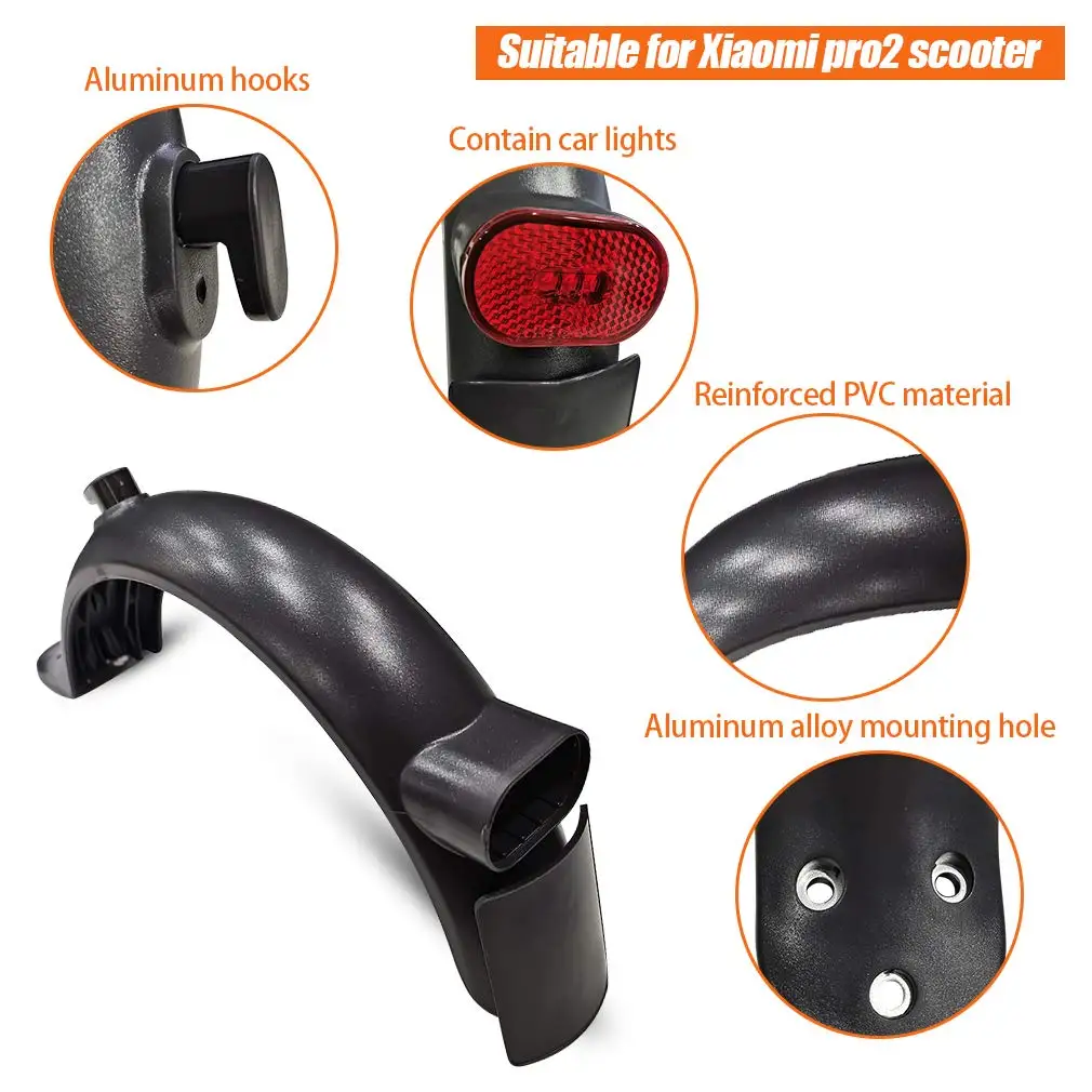 Electric Scooter Rear Mudguard With Hook And Rear Light For Xiaomi M365 ...