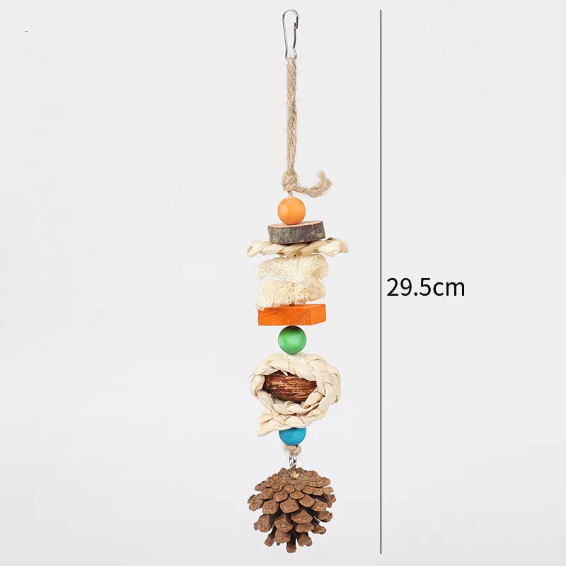 Pine Cone Bird Toys Rattan Ball Bird Cage Accessories Natural Fruit ...
