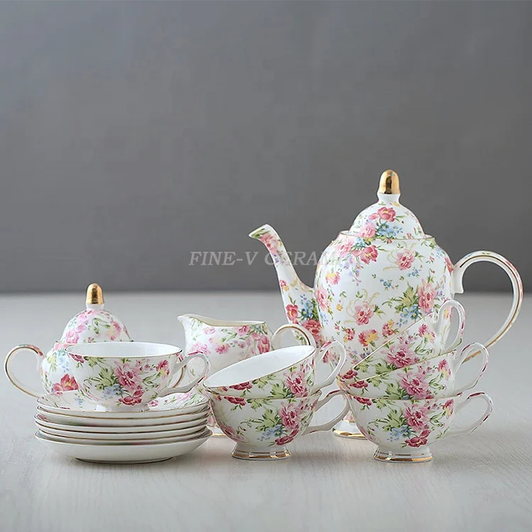 Luxury European Style English Fine Royal Ceramic Porcelain Tea Set ...
