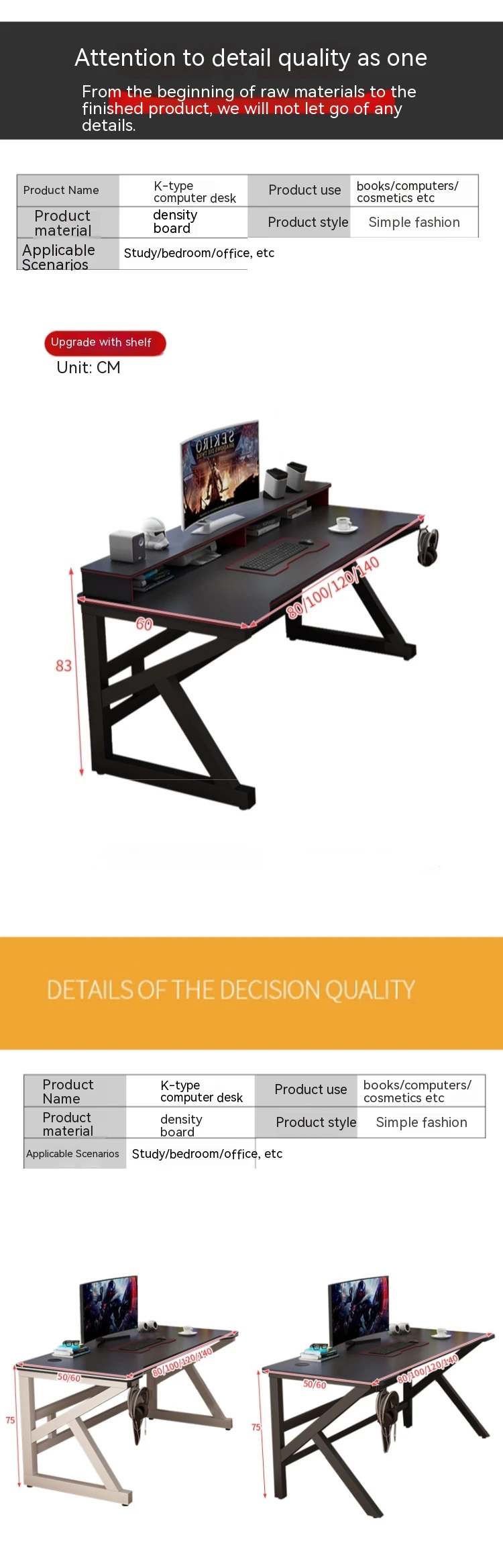 Fiberboard Surface.rgb Gaming Gaming Desk Suitable For Desks For Home ...