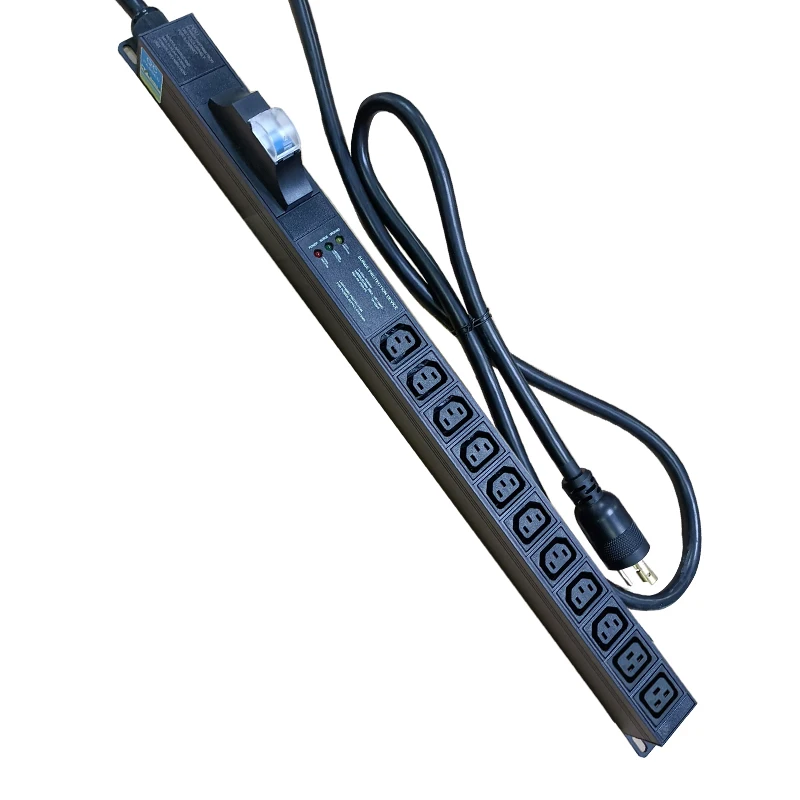 240v Pdu With Breaker Nema Plug 30 Amp Pdu 11 Connectors Iec 9 C13+2c19 ...