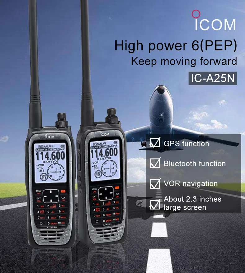 Original Icom Incorporated Walkie-talkie Icom Ic-a25n Air Walkie-talkie ...