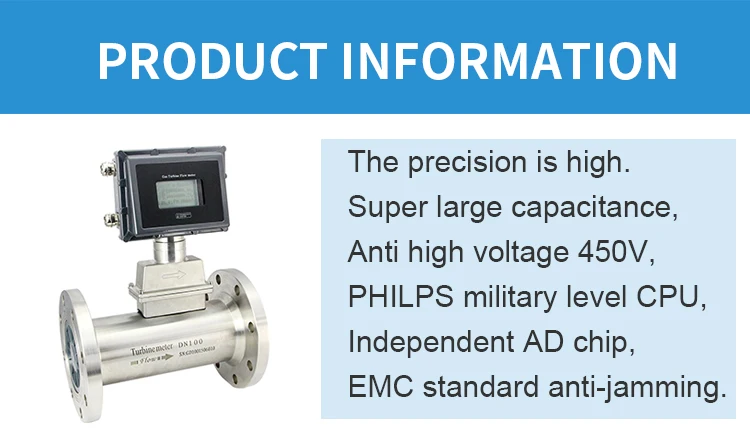 Gas Turbine Flowmeter Pipeline Natural Gas Liquefied Gas Compressed Air Intelligent Temperature ...