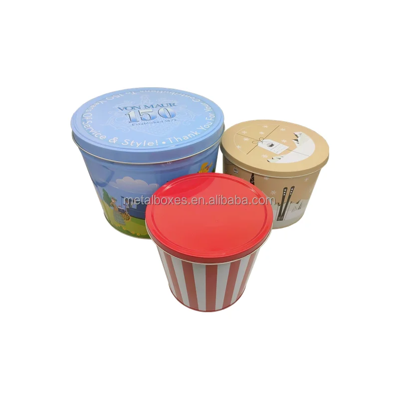 Metal Gourmet Popcorn Tins - Premium Quality & Customizable