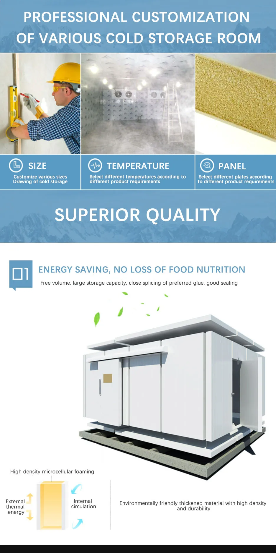 Walk In Freezer Cold Room For Fruit Fish Vegetable Meat Cold Storage ...