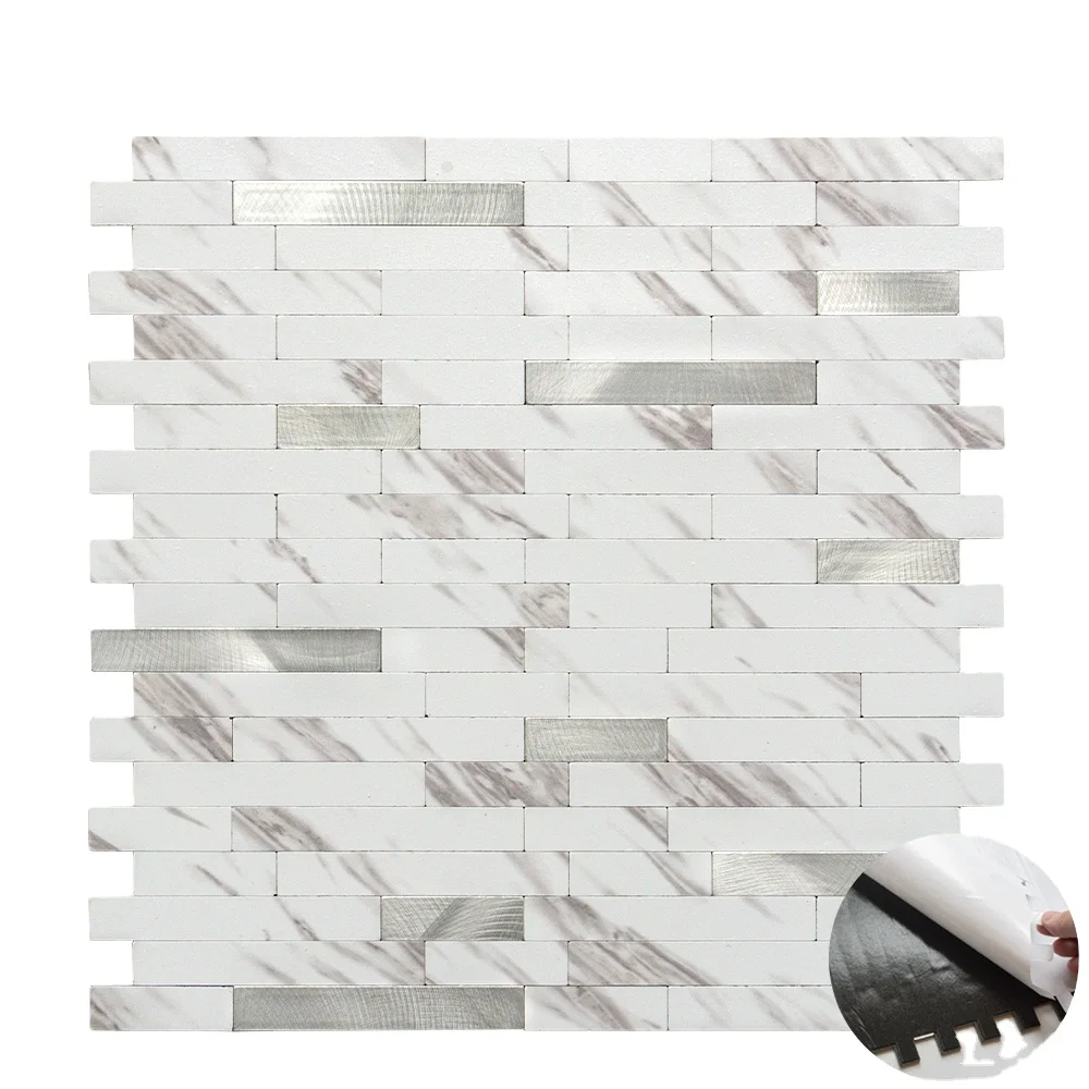 3D PVC Vinyl Peel and Stick Tile Self Adhesive Wall Mosaic Tile for ...