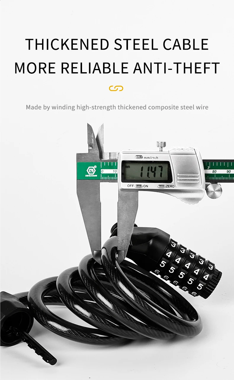 Bike Cable Lock MTB Road Bike Anti-theft Safety Password Bicycle Locks ...