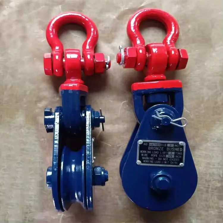 Green Painted Red Reel Pulley Block Single With Hook K Type - Buy ...