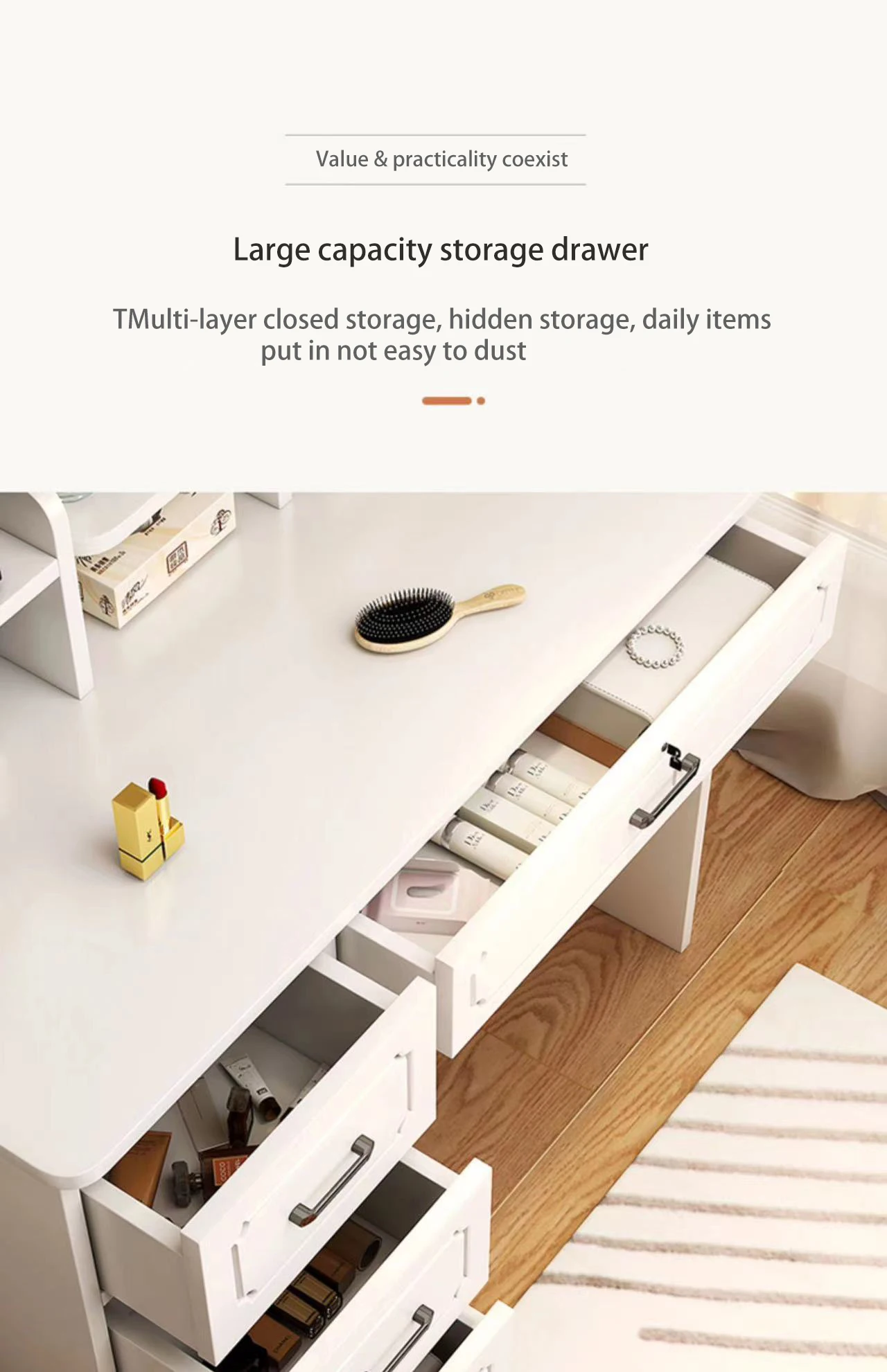 Luxury Modern Hot Selling Wooden Dressing Table With Mirror And Light ...