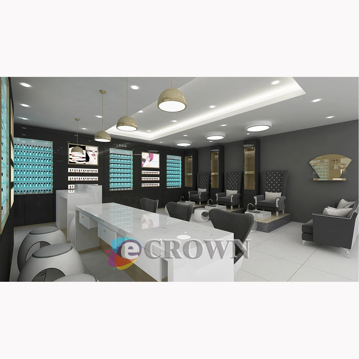 Kiosk Design Display Booth Counter Nail Work Station Nail Pedicure ...