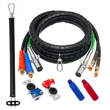 Heavy Duty 15 Ft Trailer Rig Electric Cable Wrap Cord Air Line Hose ...