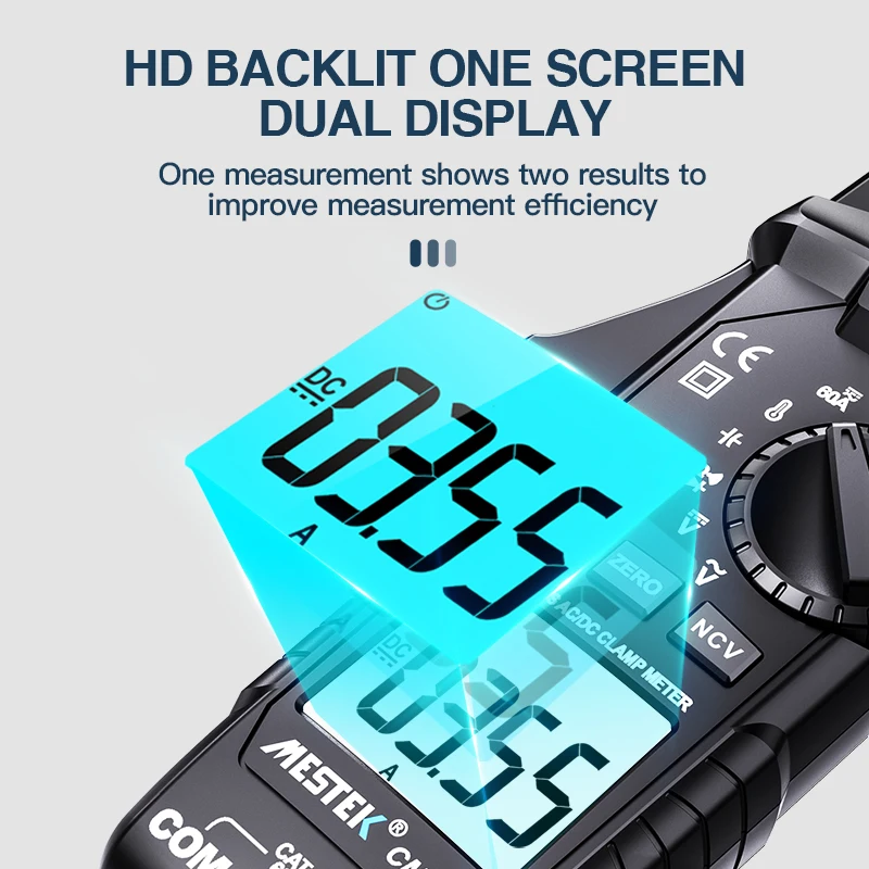 Alibaba.com: Mestek CM83E 6000 Counts AC/DC Current 600A Smart Range Clamp Meter with NCV and ...