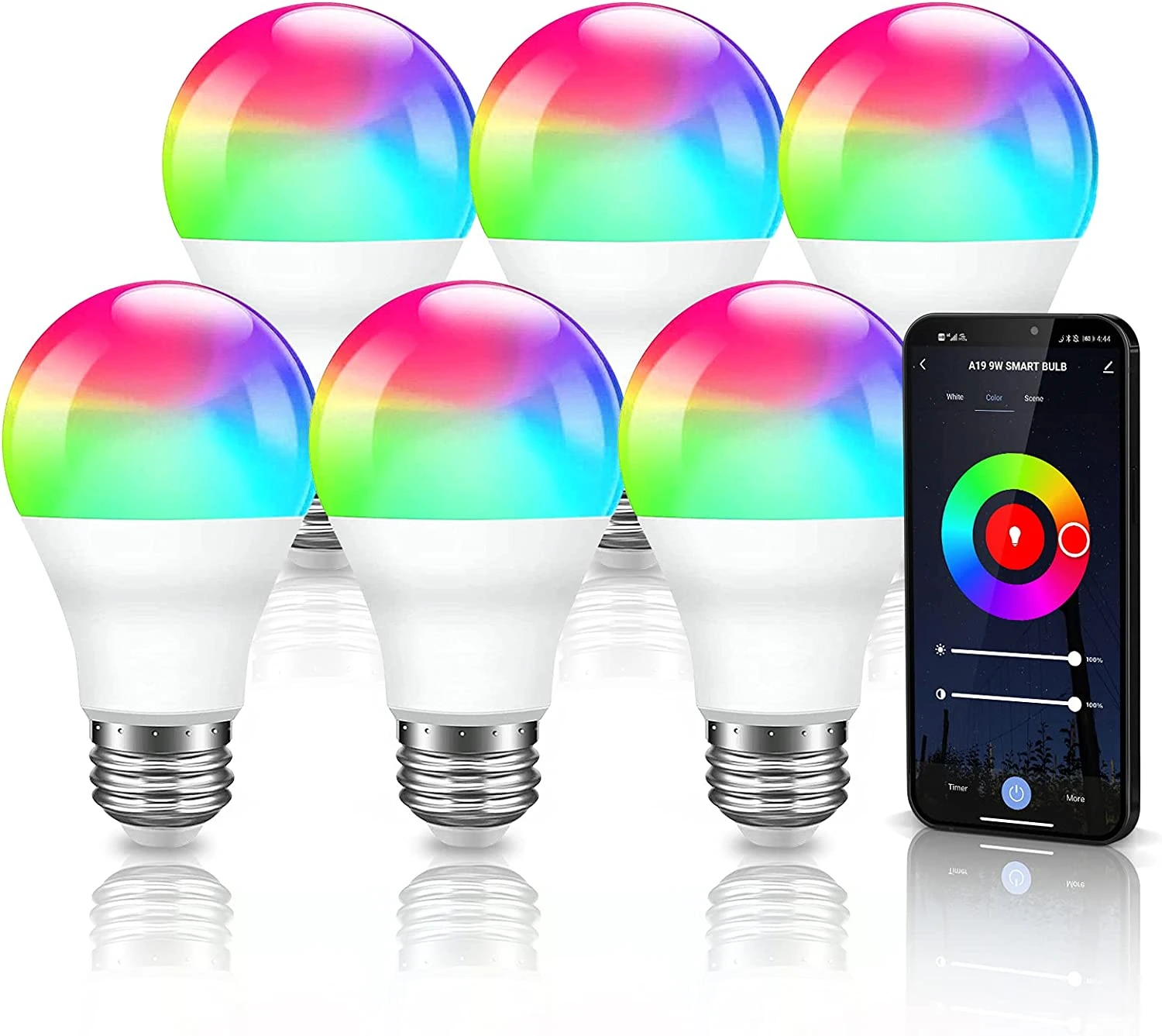 WIFI APP Control LED Smart Bulb RGBW Color Changing 110v 220v