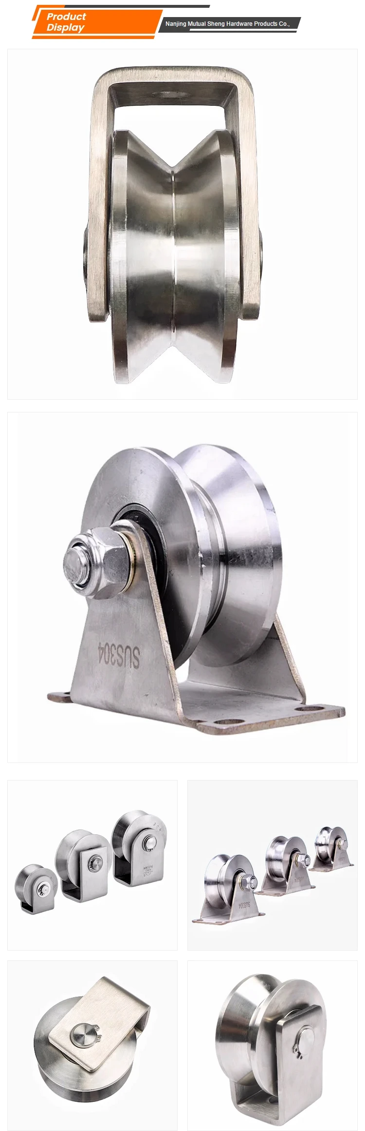 Wholesale Stainless Steel V Rail Guide Caster Wheels Fixed Rigid ...