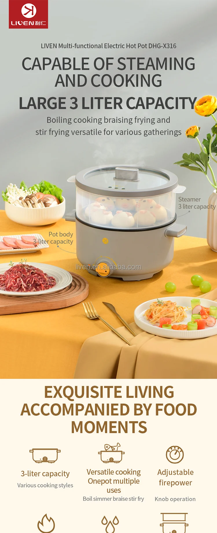 Mult-function Electric Food Steamer - Efficient Cooking