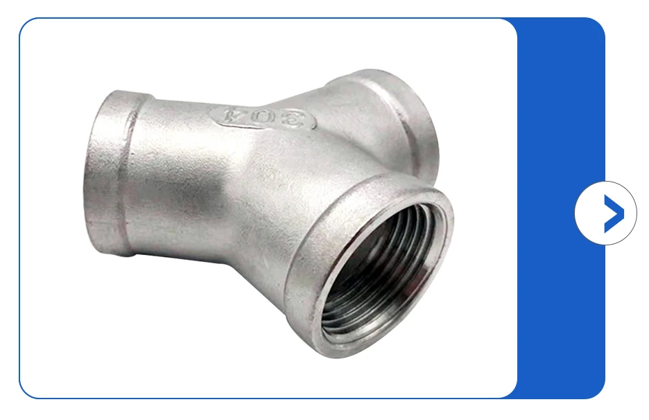 304 Stainless Steel Dn15 Model Circular Head Pipe Fittings Y-shaped Tee ...