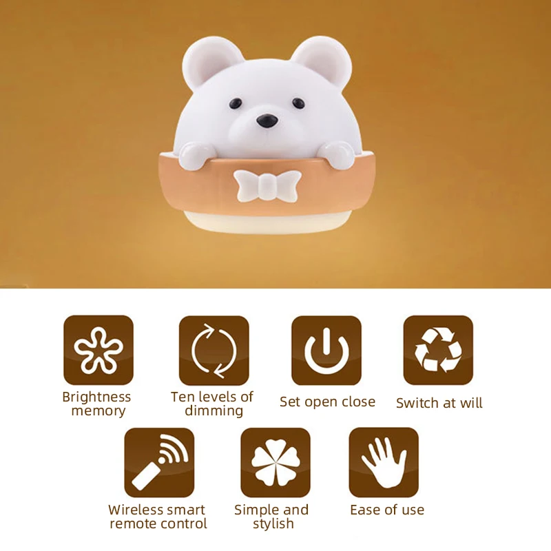 Led Small Night Light Bedroom Bedside Hole Free Wall Lamp Can Be ...