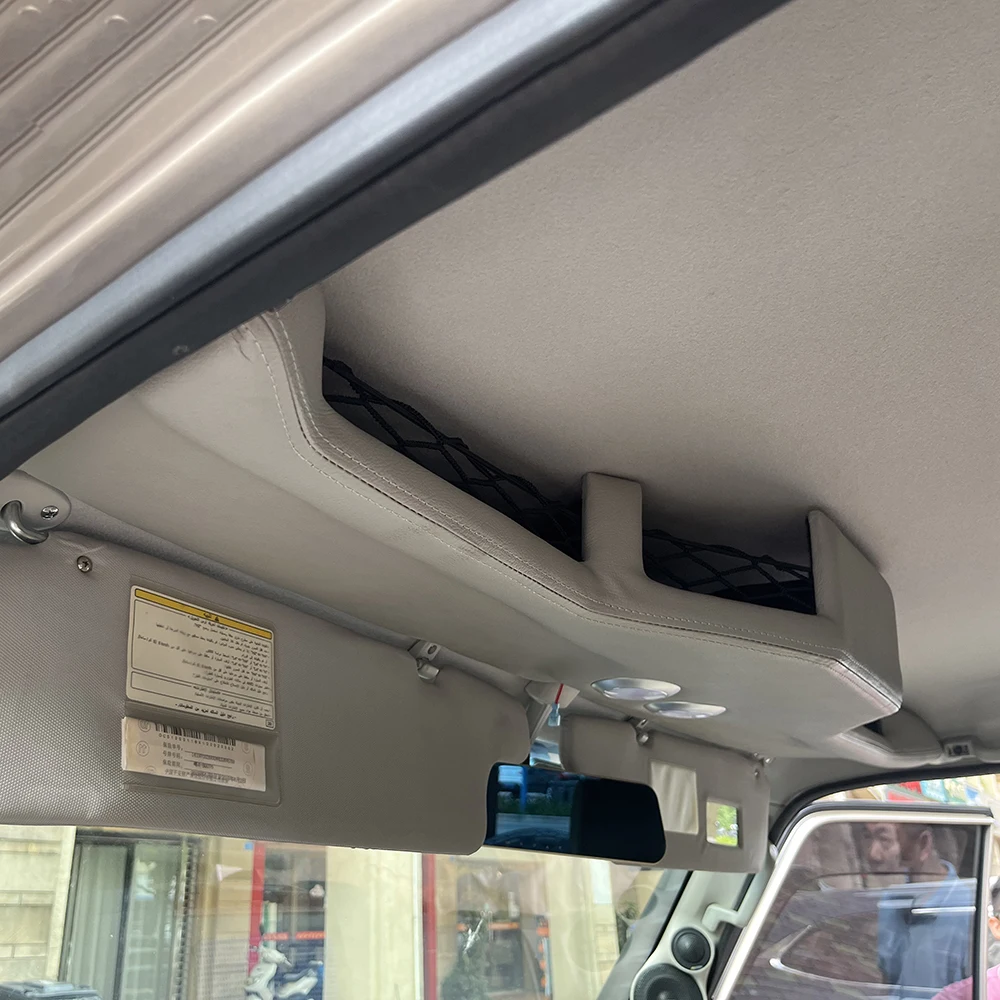 Full Storage Leather Roof Console With Lights For Toyota Land Cruiser ...