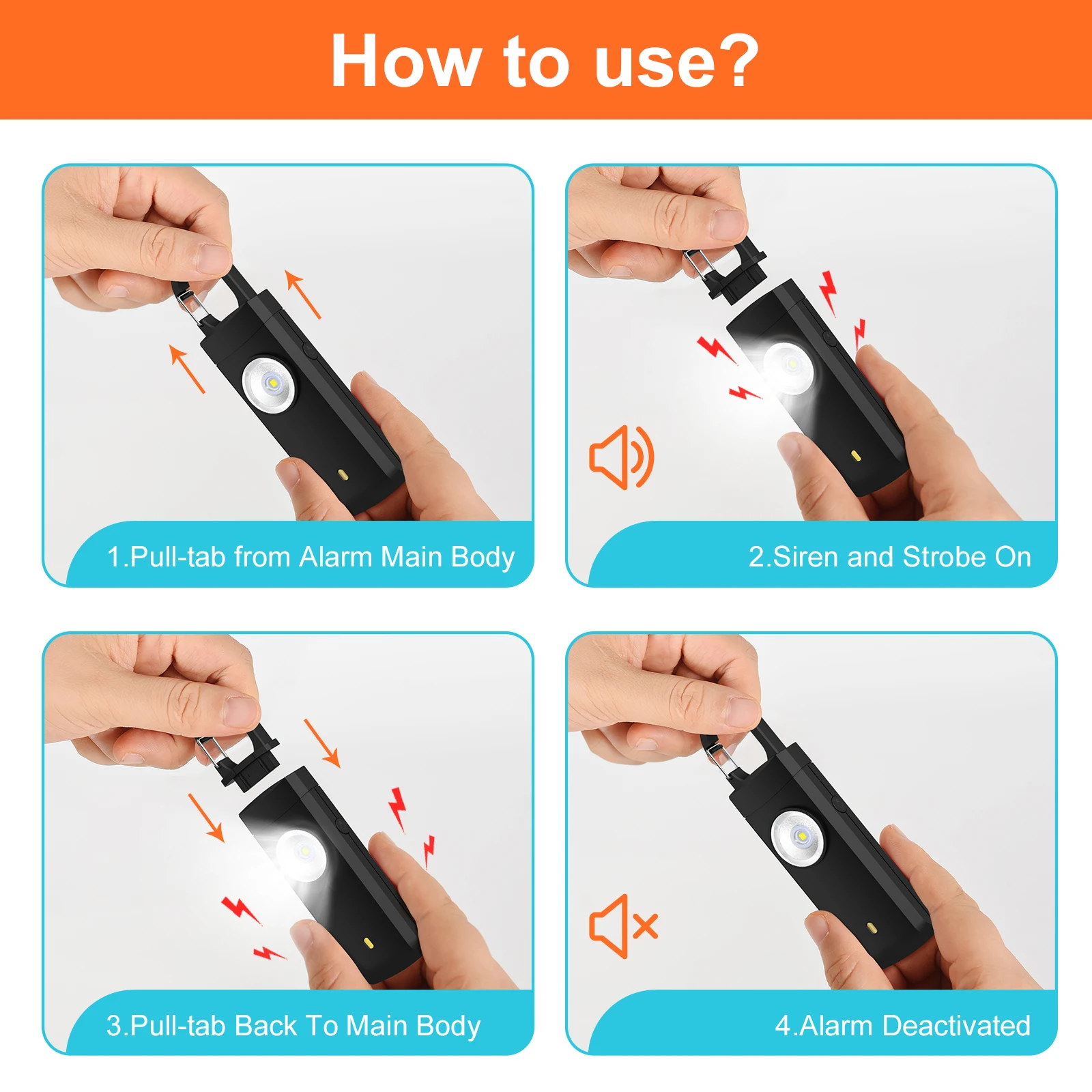 Personal Security Alarm SOS Keychain - 130db Safety Device