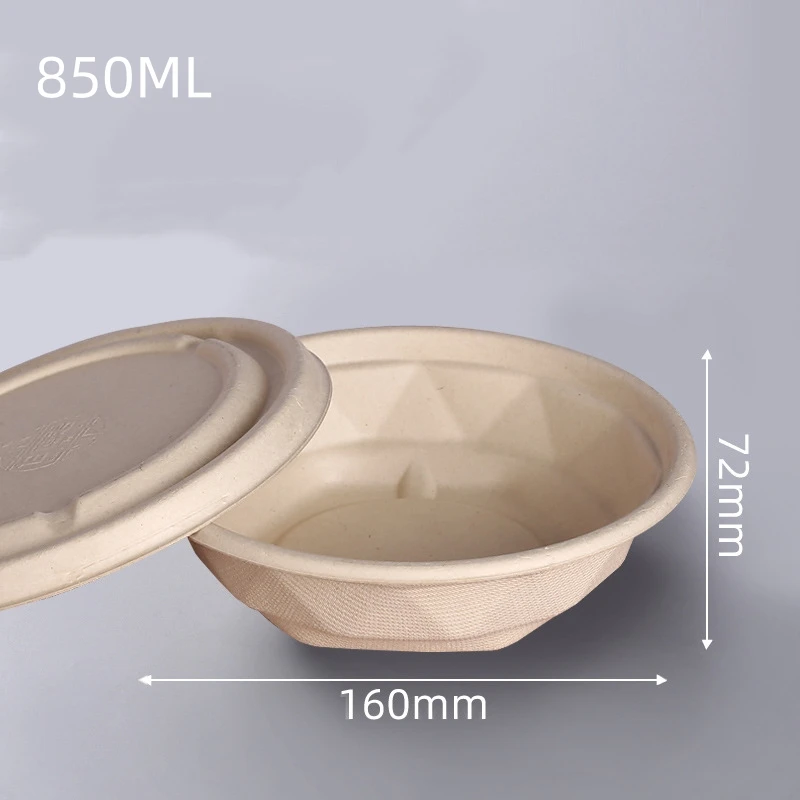 Compostable Dinnerware Set Biodegradable Sugarcane Bagasse Takeaway Food Container Soup Bowl ...