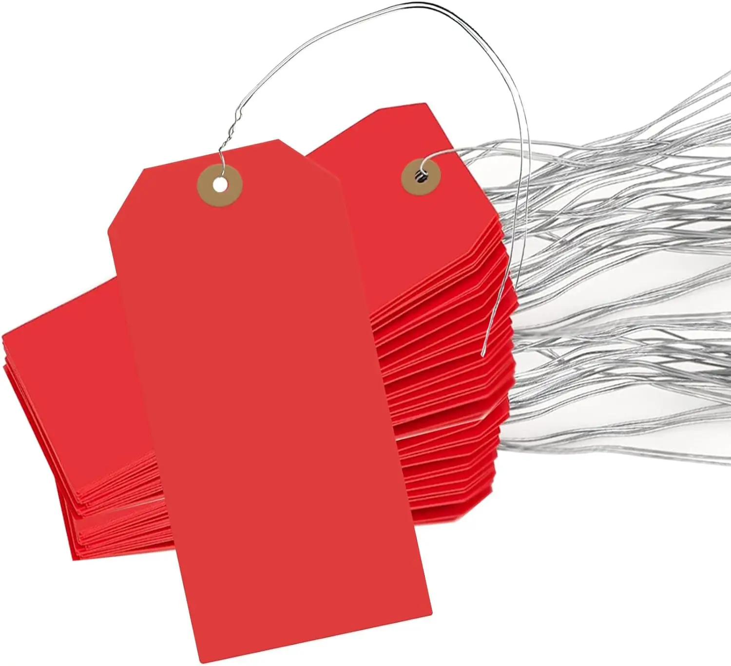 Hang Tags With Reinforced Hole And Metal Wire Red Writable Price Tags ...