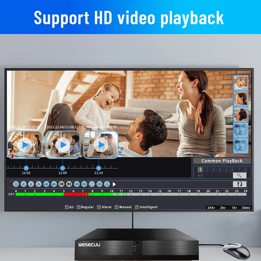 Wesecuu 8ch Poe Security Camera Nvr System For Video Surveillance Oem