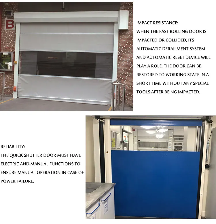 Industrial Sliding Automatic Fast Roller Shutter Pvc Anti-theft Door ...