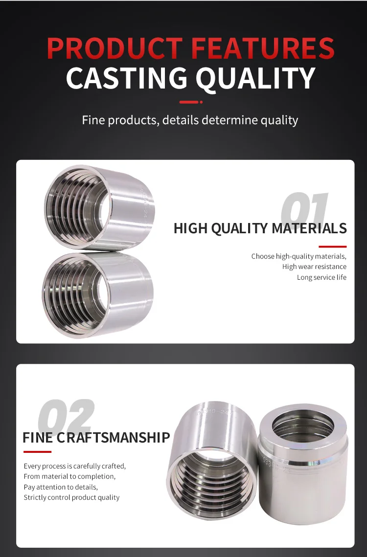 Hot Sale Hydraulic Pipe Fittings 03310- 24 Stainless Steel Hydraulic Hose Ferrules - Buy ...