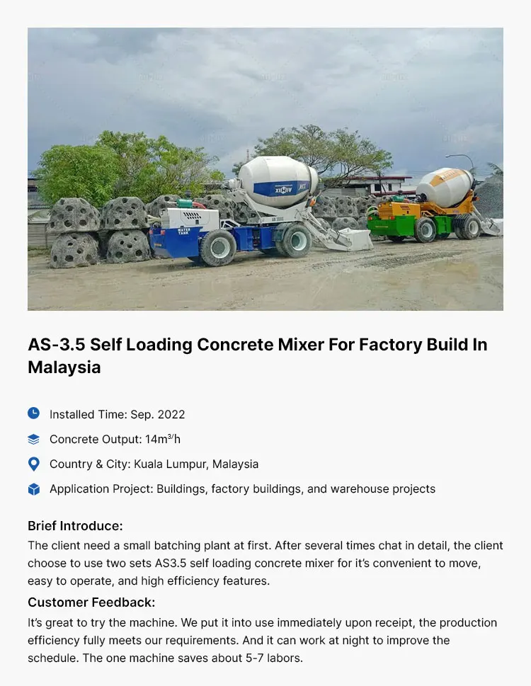 3.5m3/batch Diesel Lifting Concrete Mixer - Self Loading Machine in ...