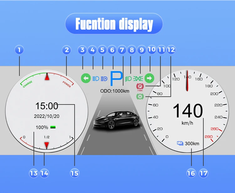 Vjoycar Headup Display Car Hud Dashboard Speed Meter Tire Pressure ...