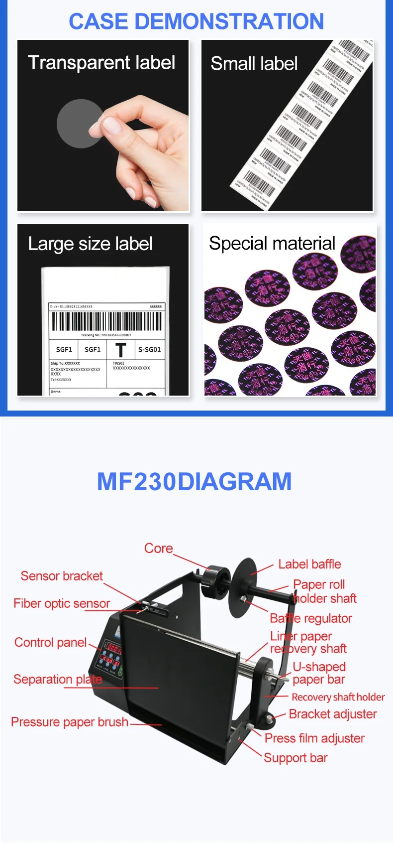 230mm Big Width Automatic Label Dispenser Shipping Label Dispenser Easy ...