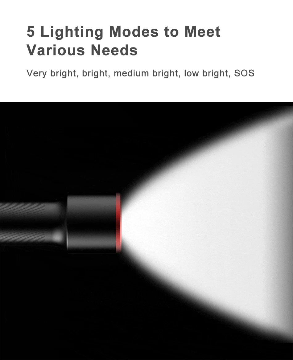 Beebest Flashlight F8/f10 240/320m Usb Rechargeable Ipx7 Waterproof Led ...