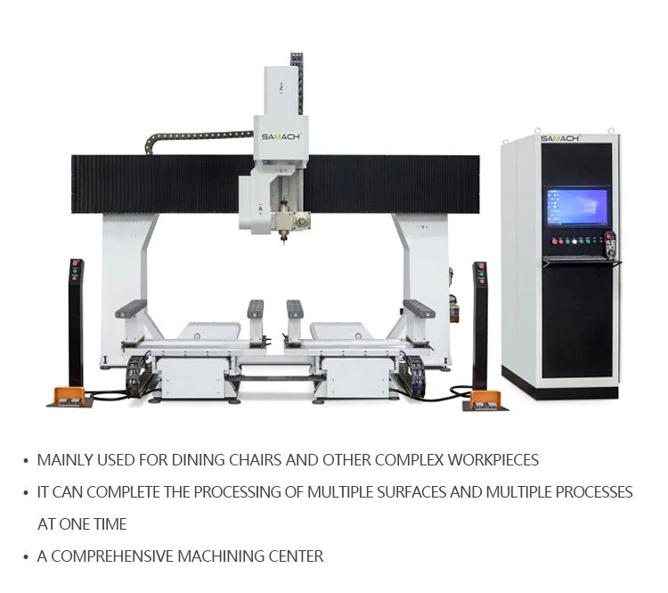 SAMACH 5 Axis CNC Router Machining Woodworking Carving Center CNC ...